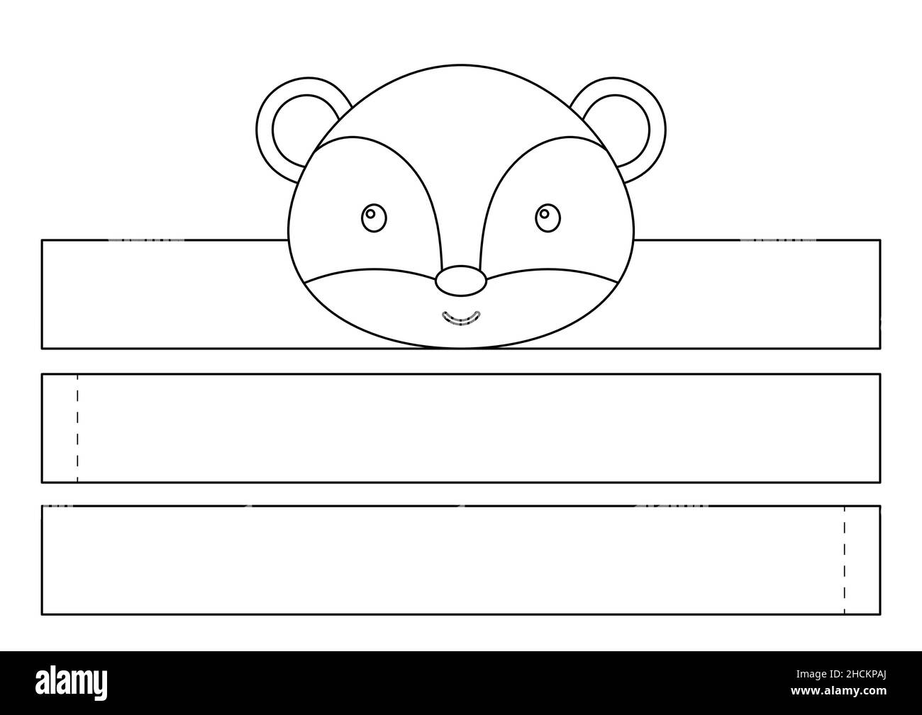 Printable badger paper crown. Diy cut party ribbon template for ...