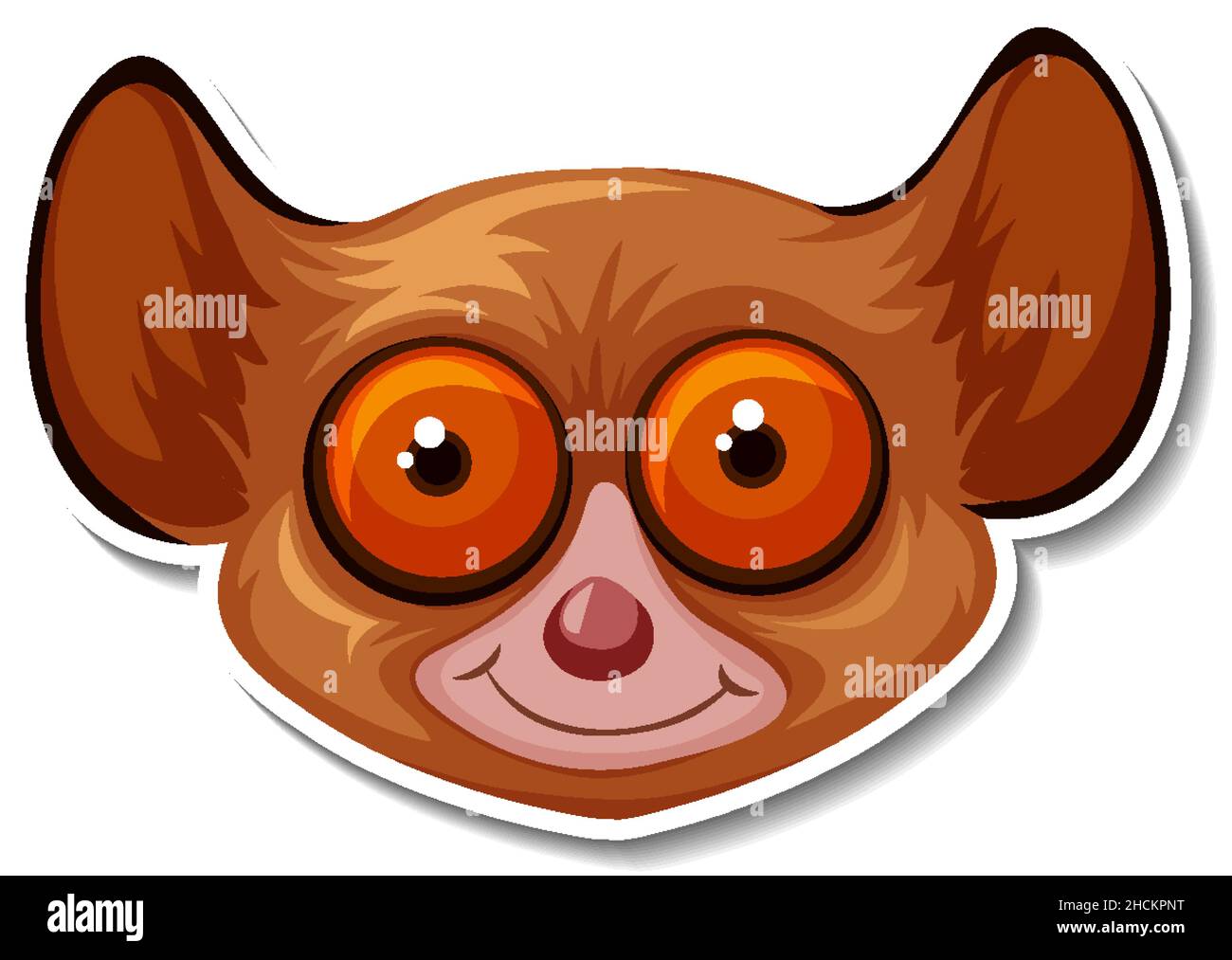 Head of Mouse lemur animal cartoon sticker illustration Stock Vector ...