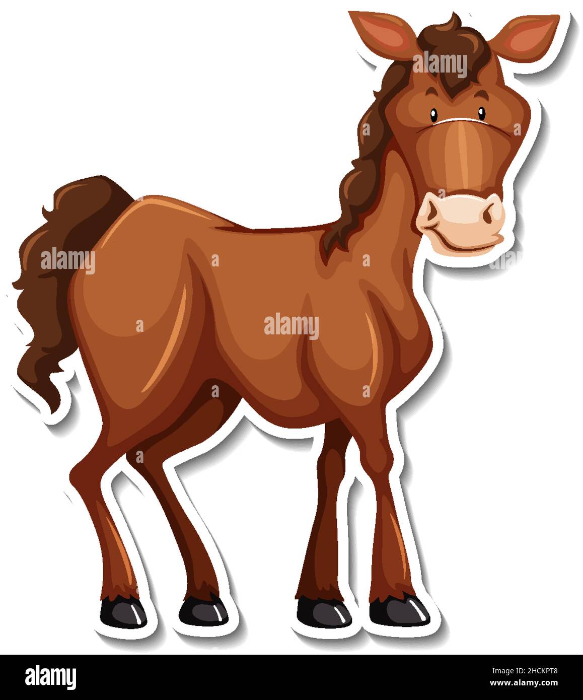 Horse farm animal cartoon sticker illustration Stock Vector Image & Art ...