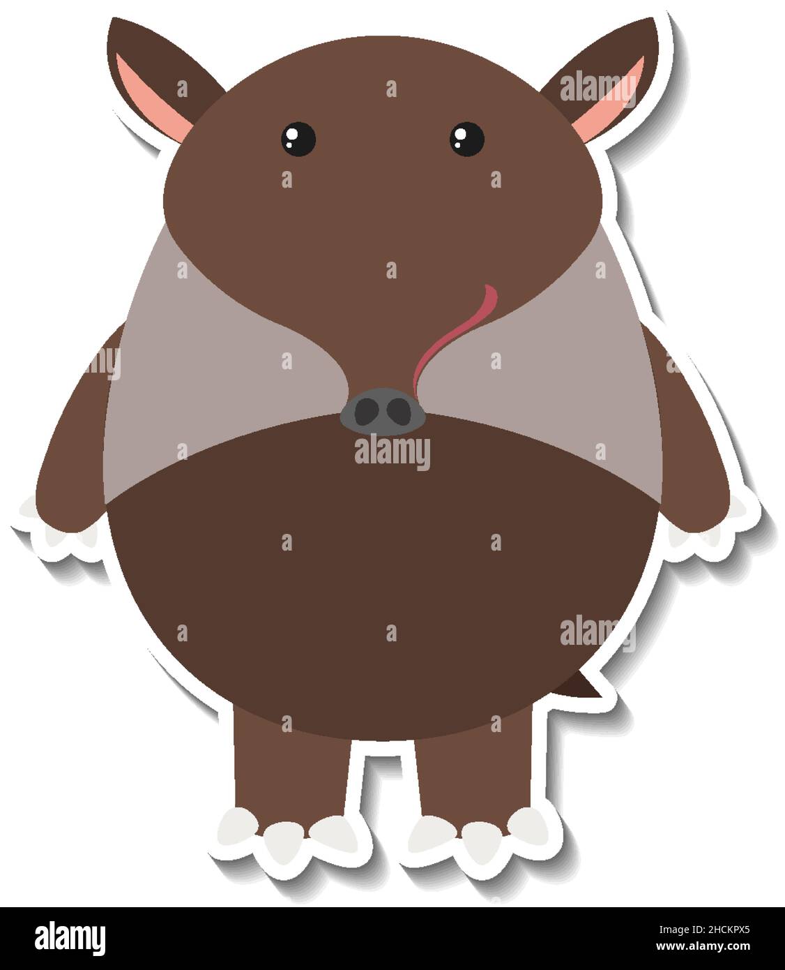 Cute anteater animal cartoon sticker illustration Stock Vector Image ...