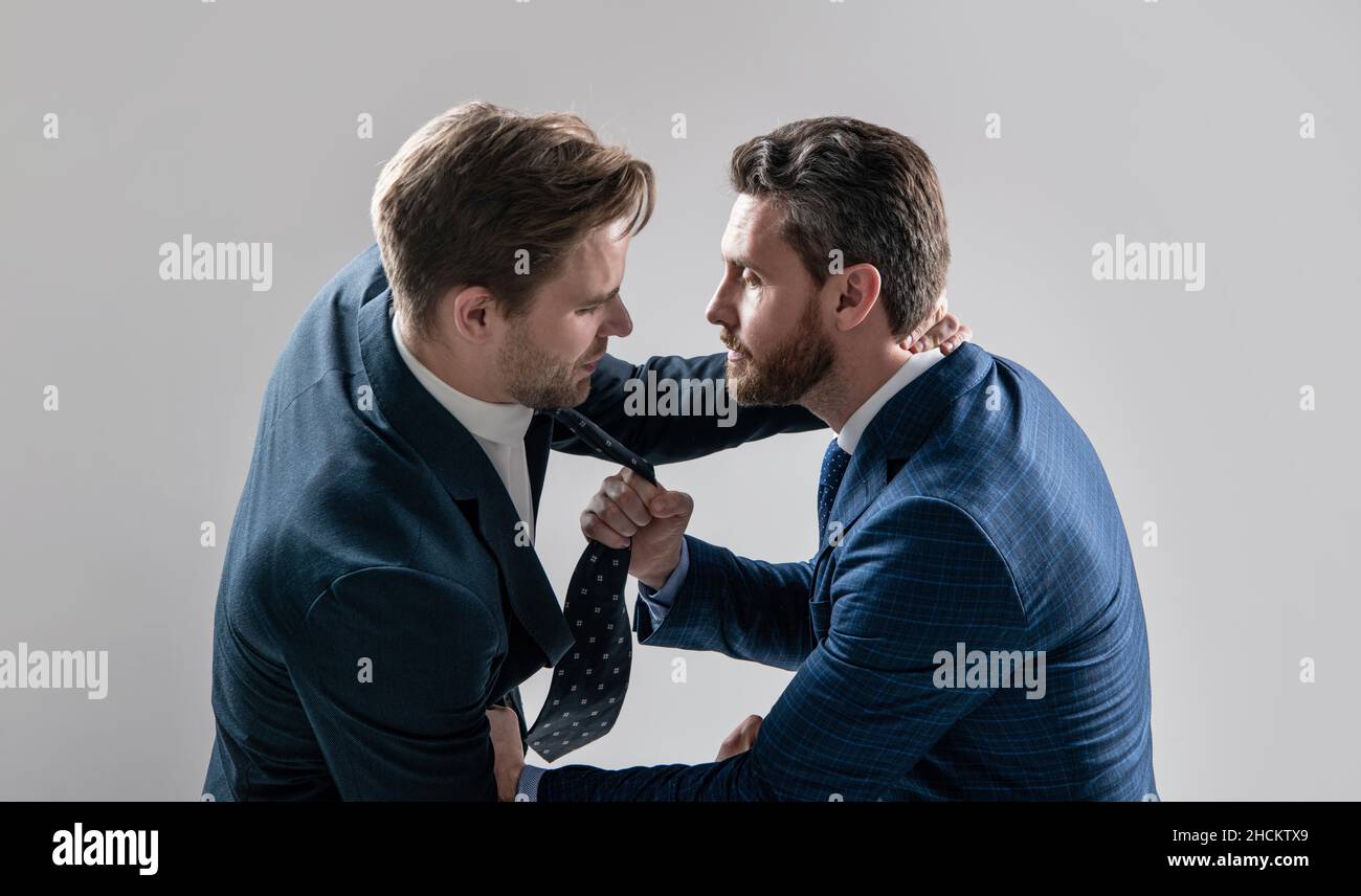 two angry businessmen fighting on businessmeeting have business ...