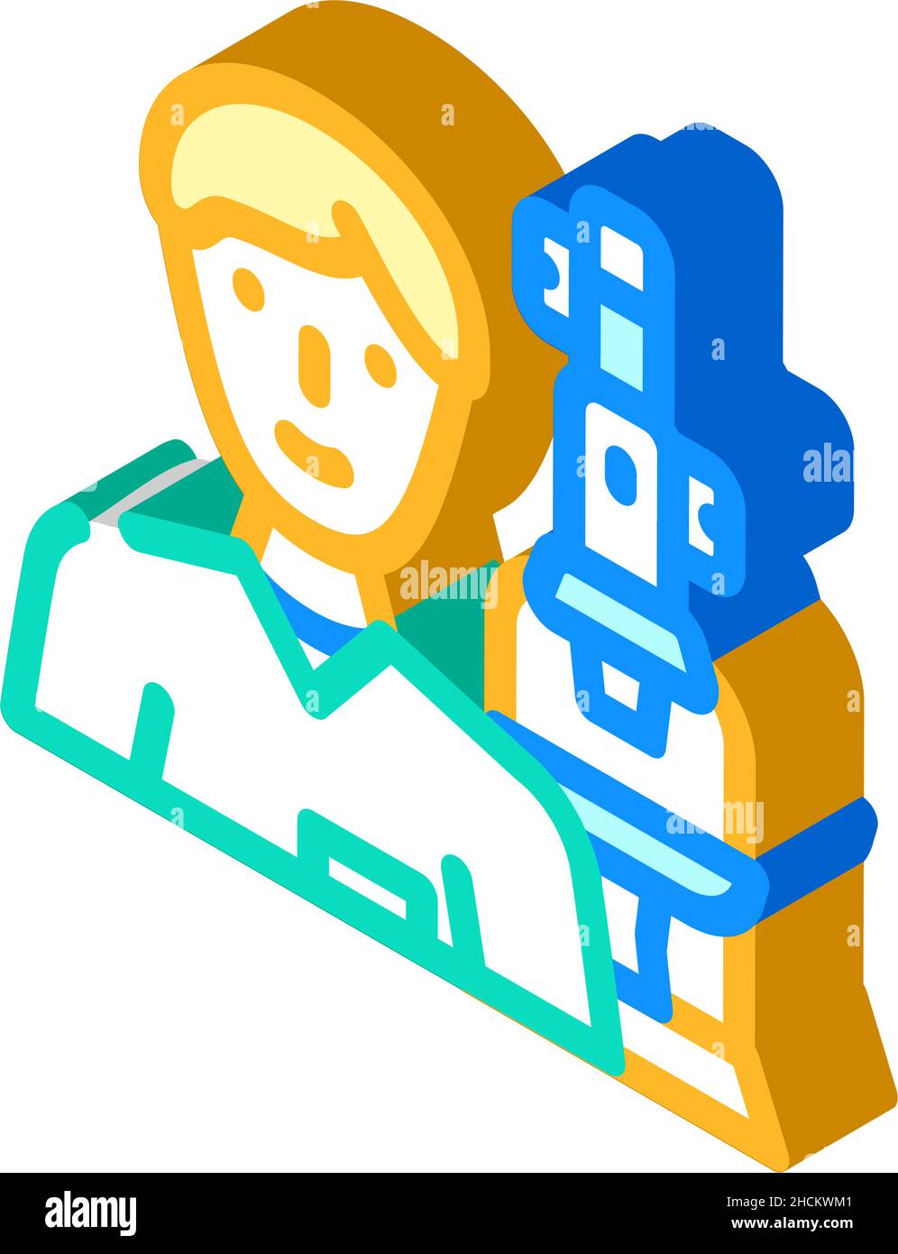 laboratory worker isometric icon vector illustration Stock Vector Image ...