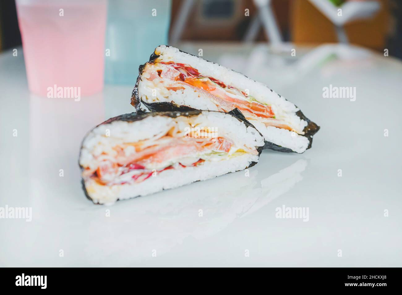 Rice sushi sandwich Stock Photo - Alamy