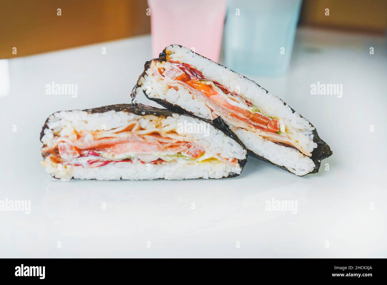 Rice sushi sandwich Stock Photo - Alamy