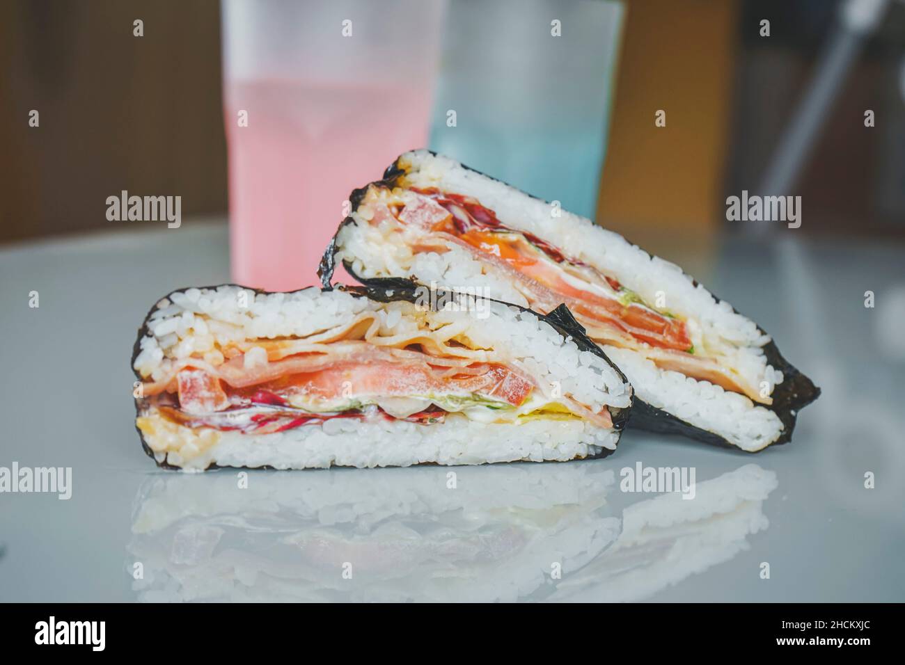 Rice sushi sandwich Stock Photo - Alamy