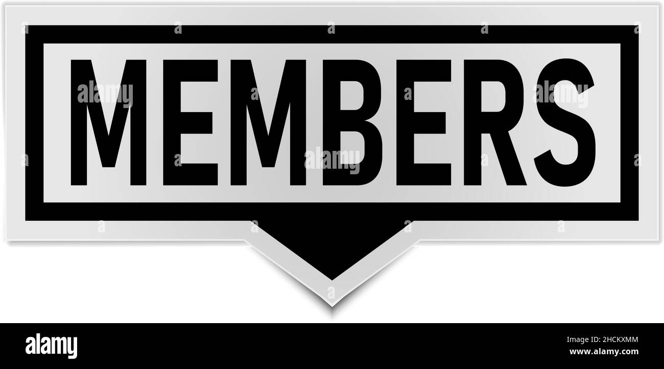 members only sign. members only paper origami speech bubble. members ...