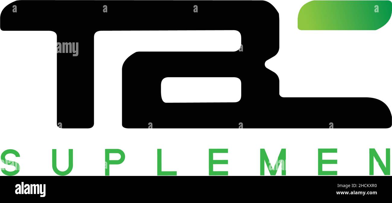 Flat initial TB SUPLEMEN healthy green logo design Stock Vector Image ...