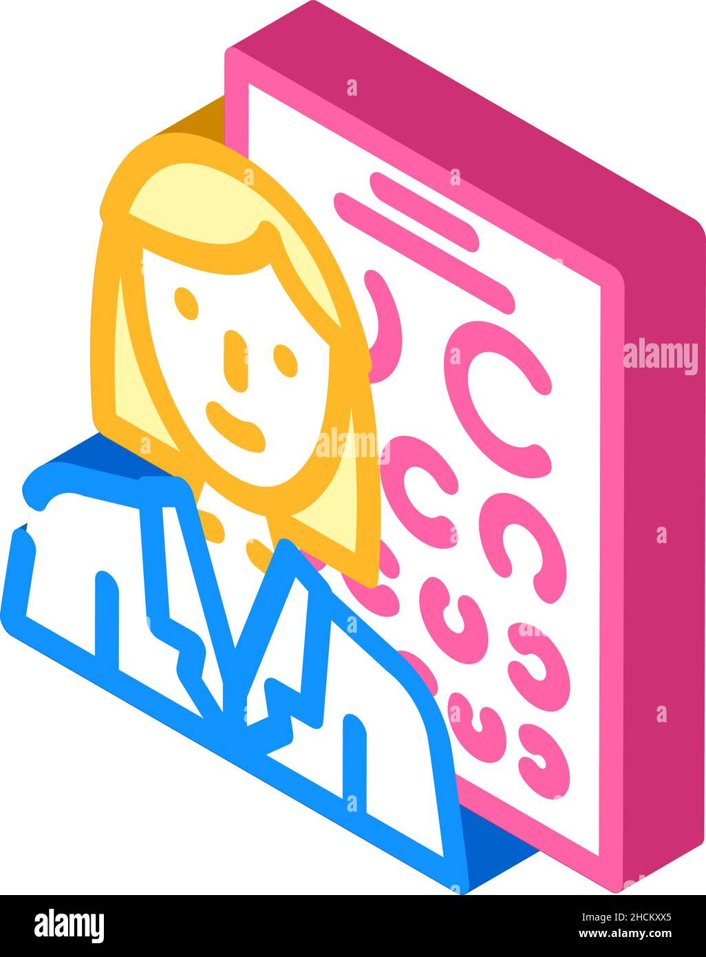 oculist doctor isometric icon vector illustration Stock Vector Image ...