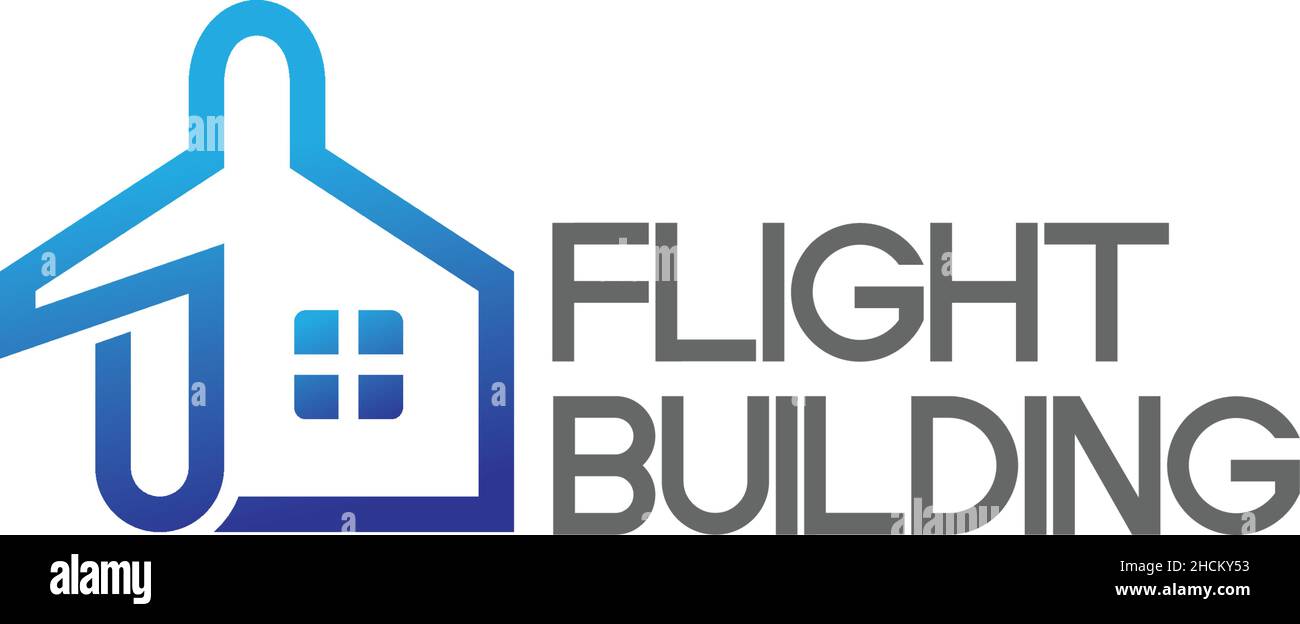 Minimalist design FLIGHT BUILDING home logo design Stock Vector Image ...