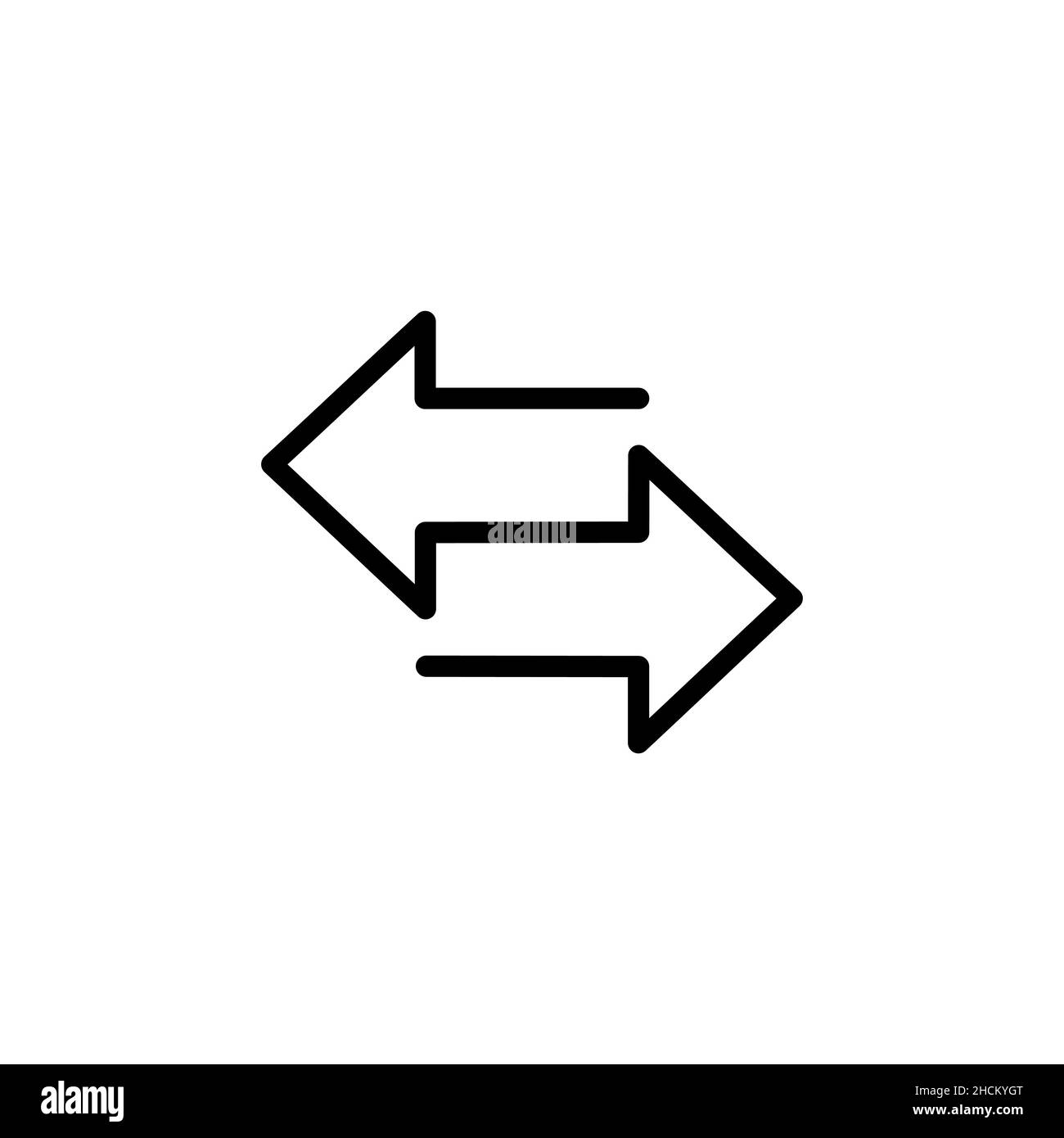 Transfer arrows icon in black. Simple left and right arrows symbol in ...