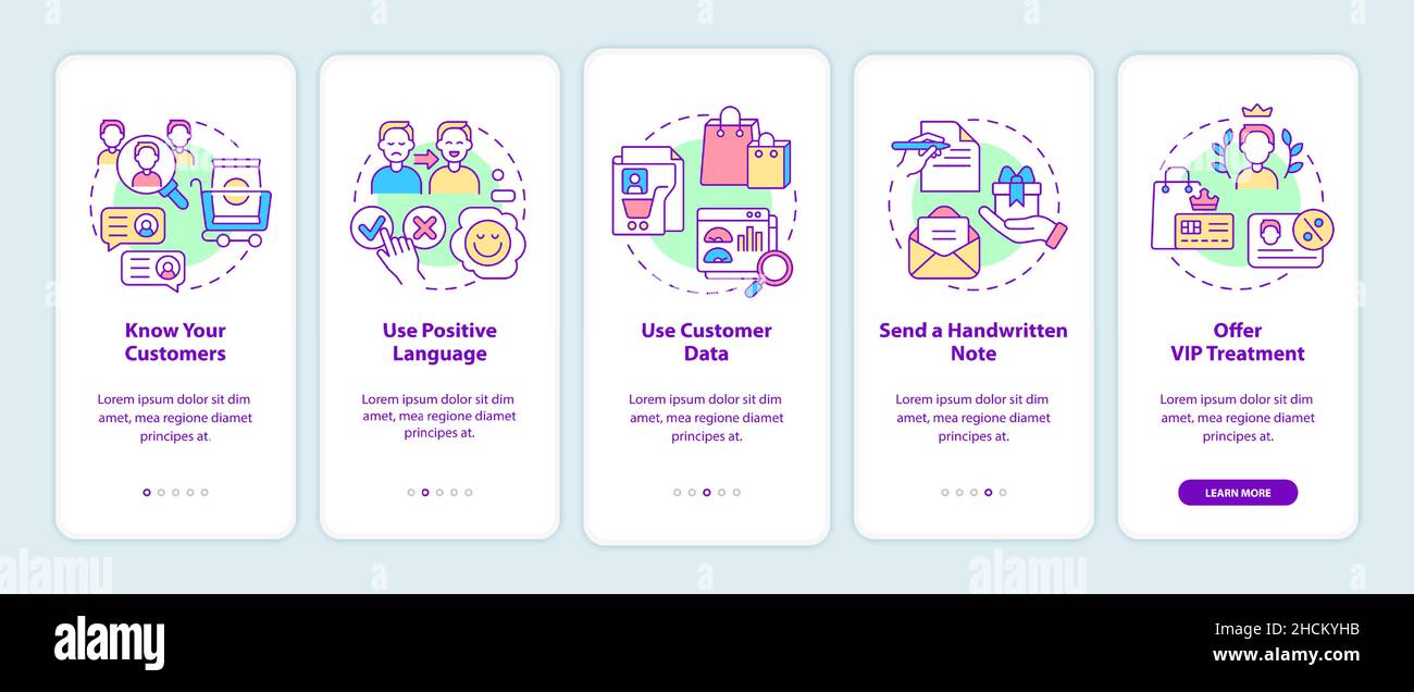 Customer assistance tips onboarding mobile app screen Stock Vector Image & Art - Alamy