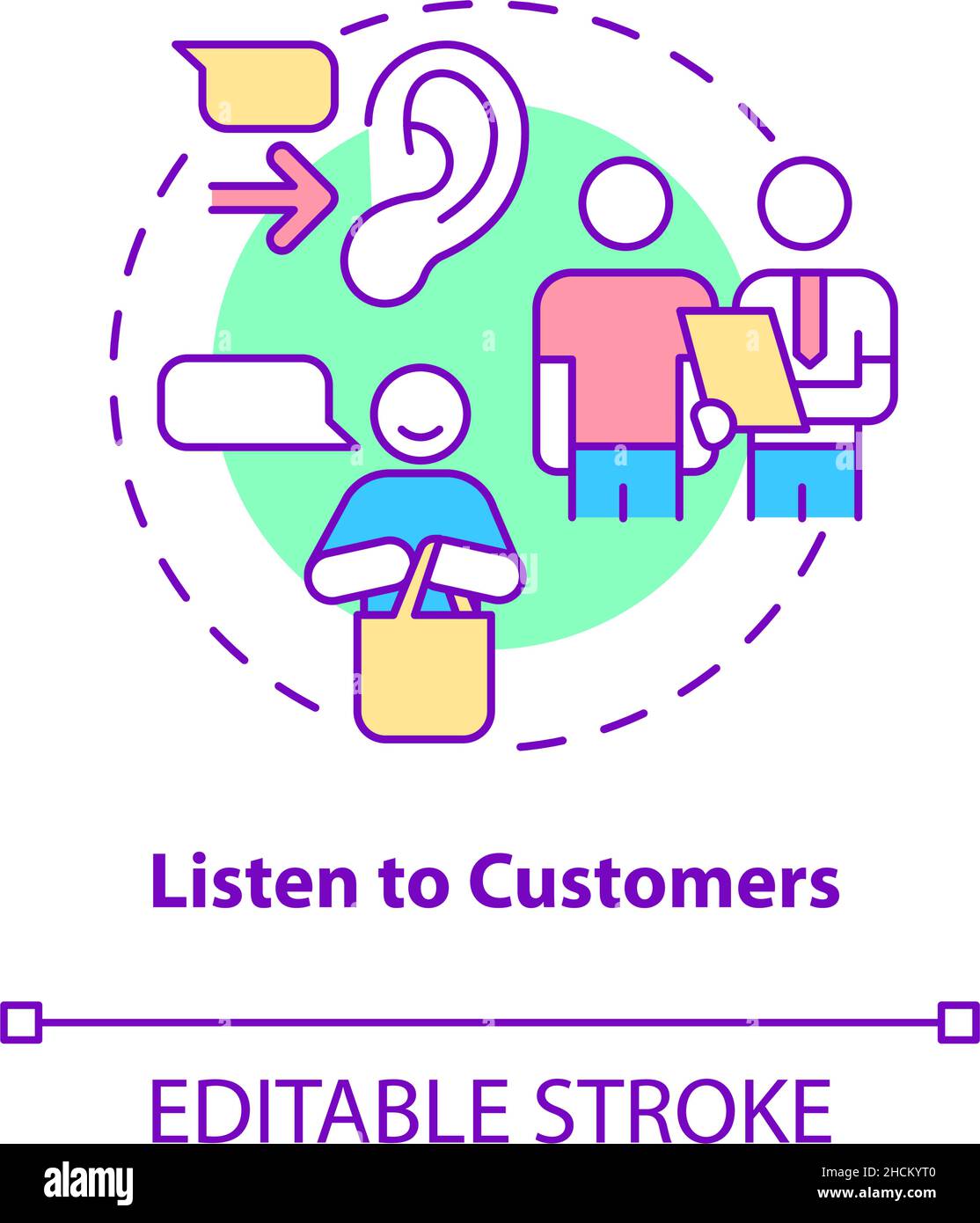 Listen to customers concept icon Stock Vector Image & Art - Alamy