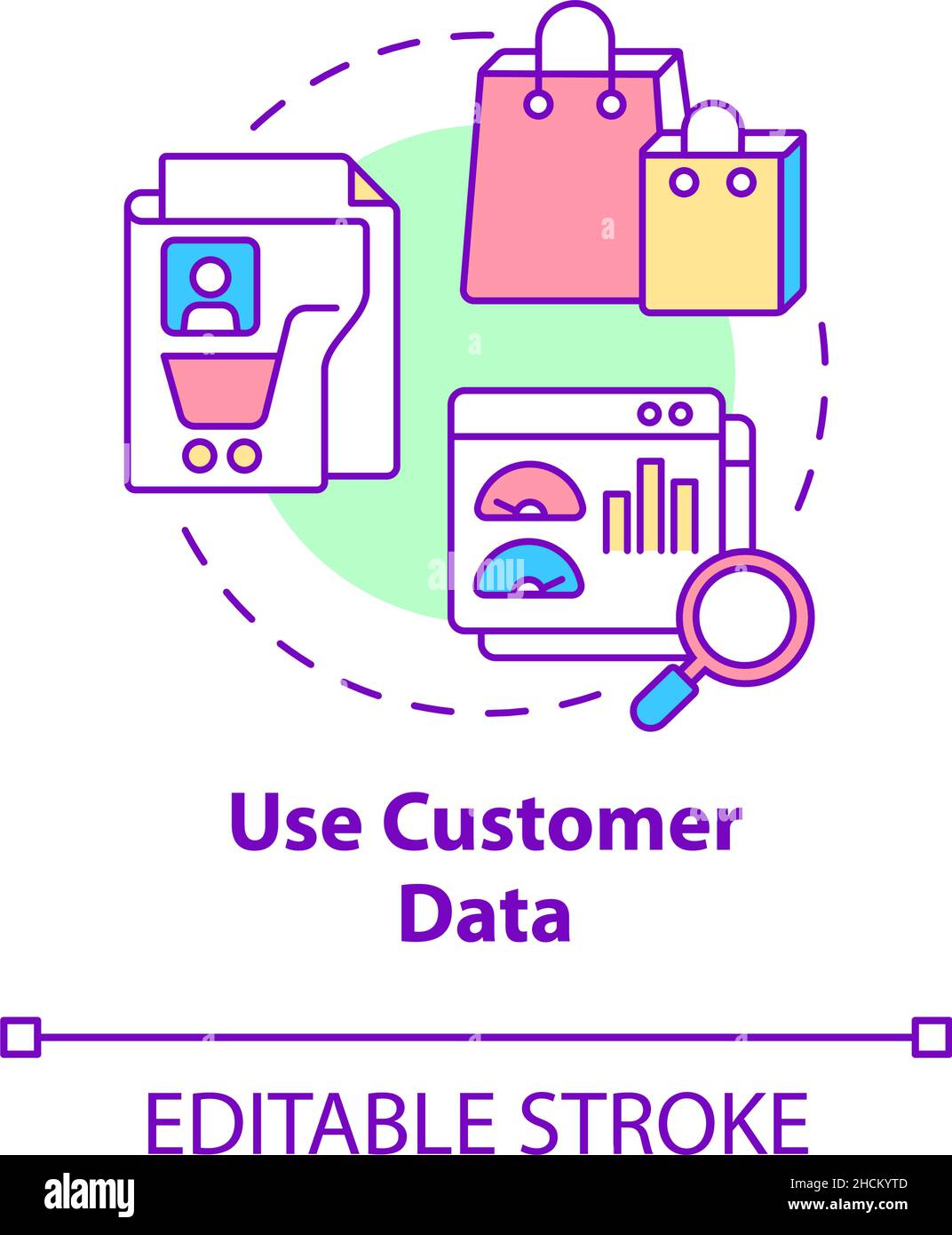 Use customer data concept icon Stock Vector Image & Art - Alamy