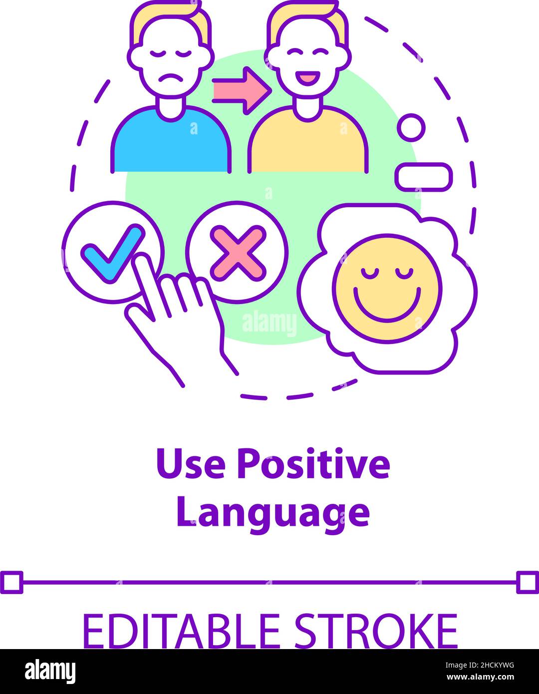 Use positive language concept icon Stock Vector Image & Art - Alamy Use positive language concept icon Stock Vector Image & Art - Alamy