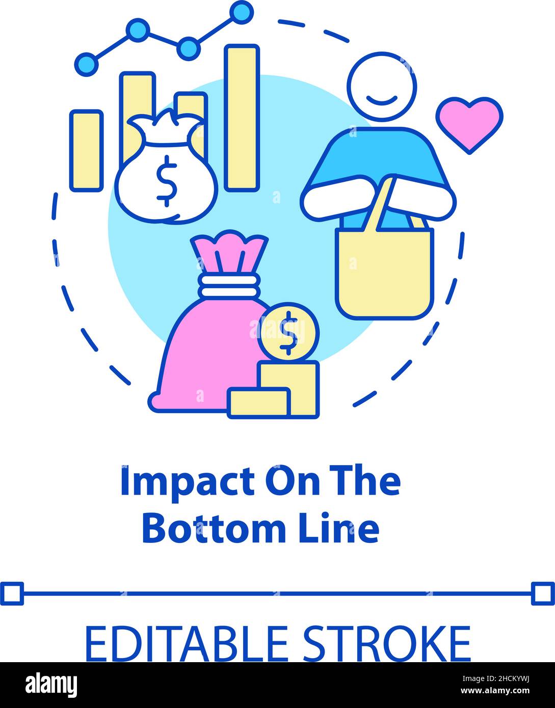 Impact on bottom line concept icon Stock Vector Image & Art - Alamy