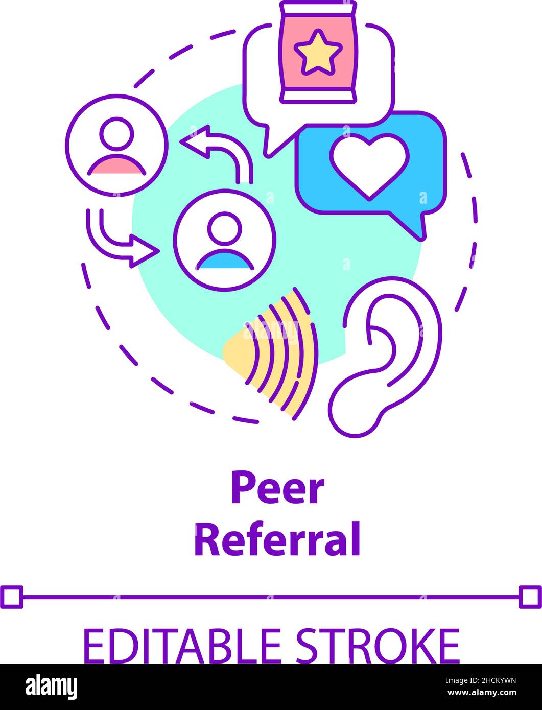 Peer referral concept icon Stock Vector Image & Art - Alamy