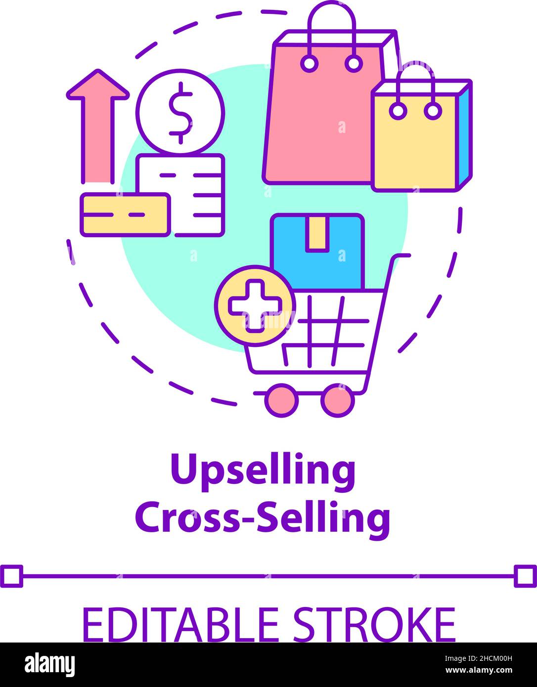Upselling cross selling concept icon Stock Vector Image & Art - Alamy