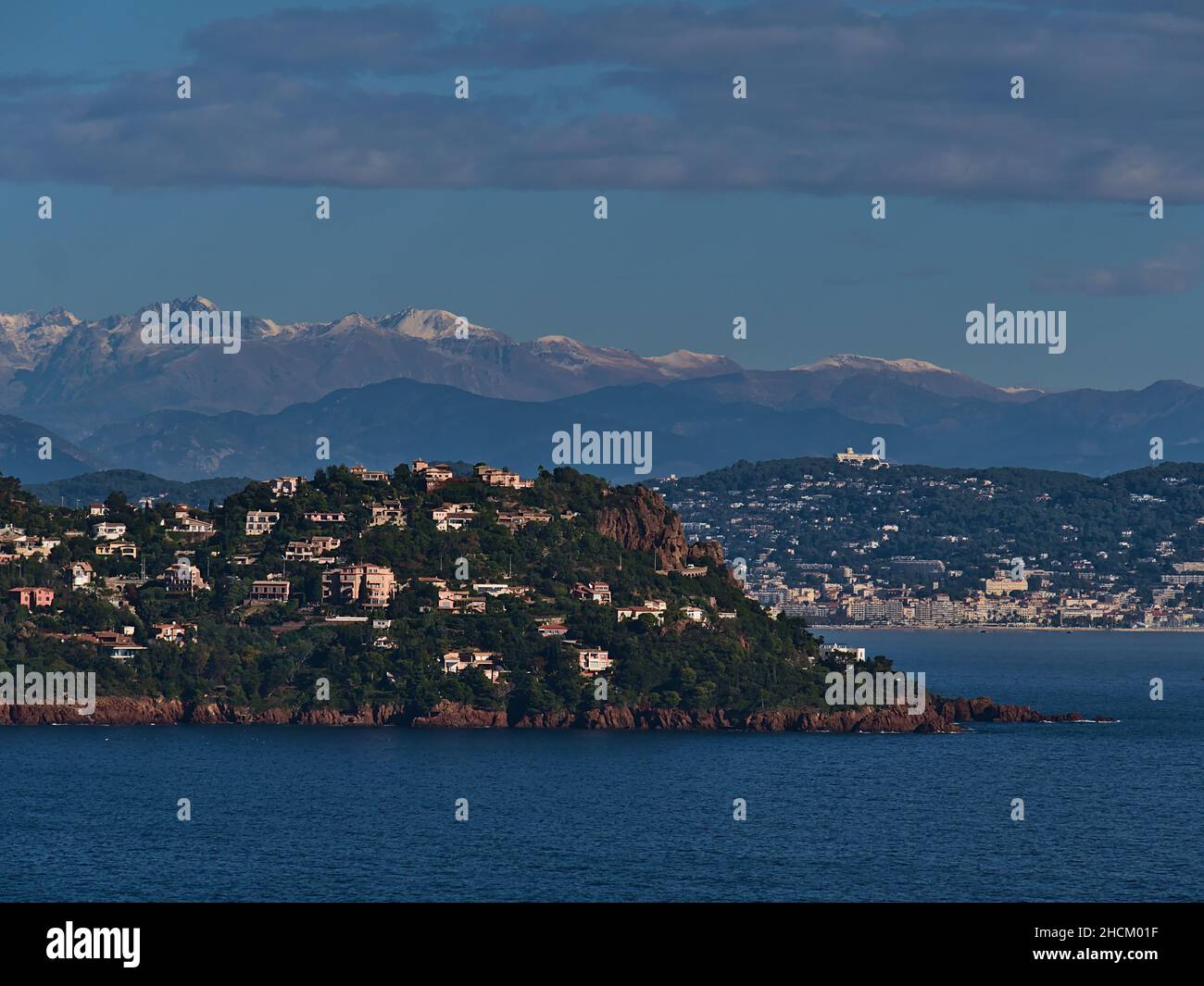 Stunning panoramic view of the rocky mediterranean coast viewed from ...
