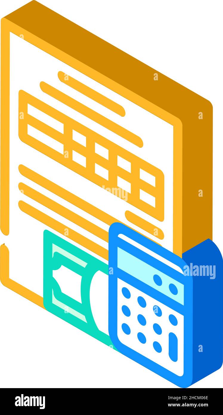 income money report isometric icon vector illustration Stock Vector ...