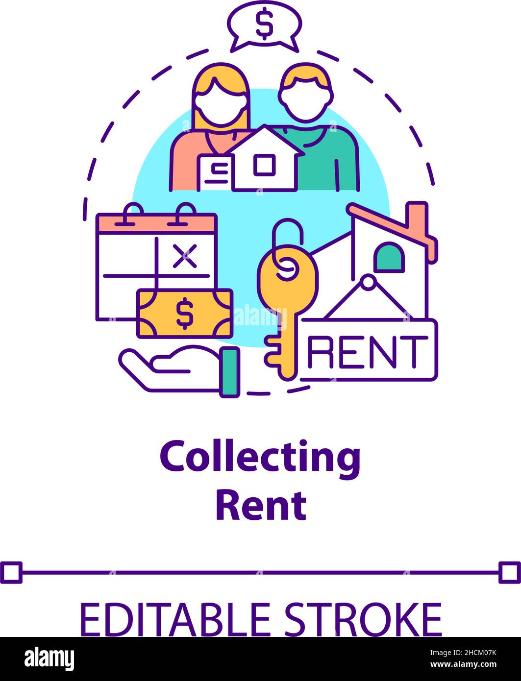 Collecting rent concept icon Stock Vector Image & Art - Alamy