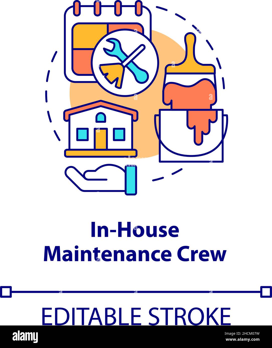 In-house maintenance crew concept icon Stock Vector Image & Art - Alamy