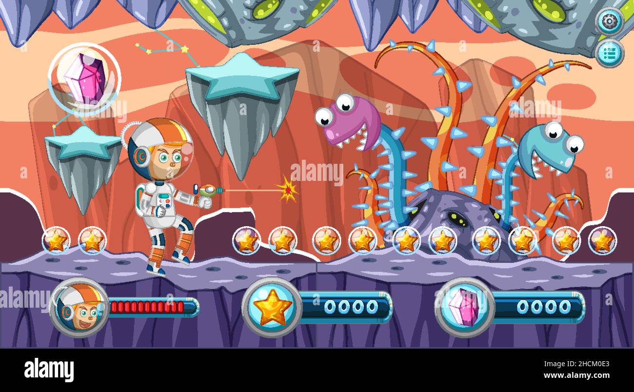 A Game Template Galaxy Space Scene illustration Stock Vector Image ...