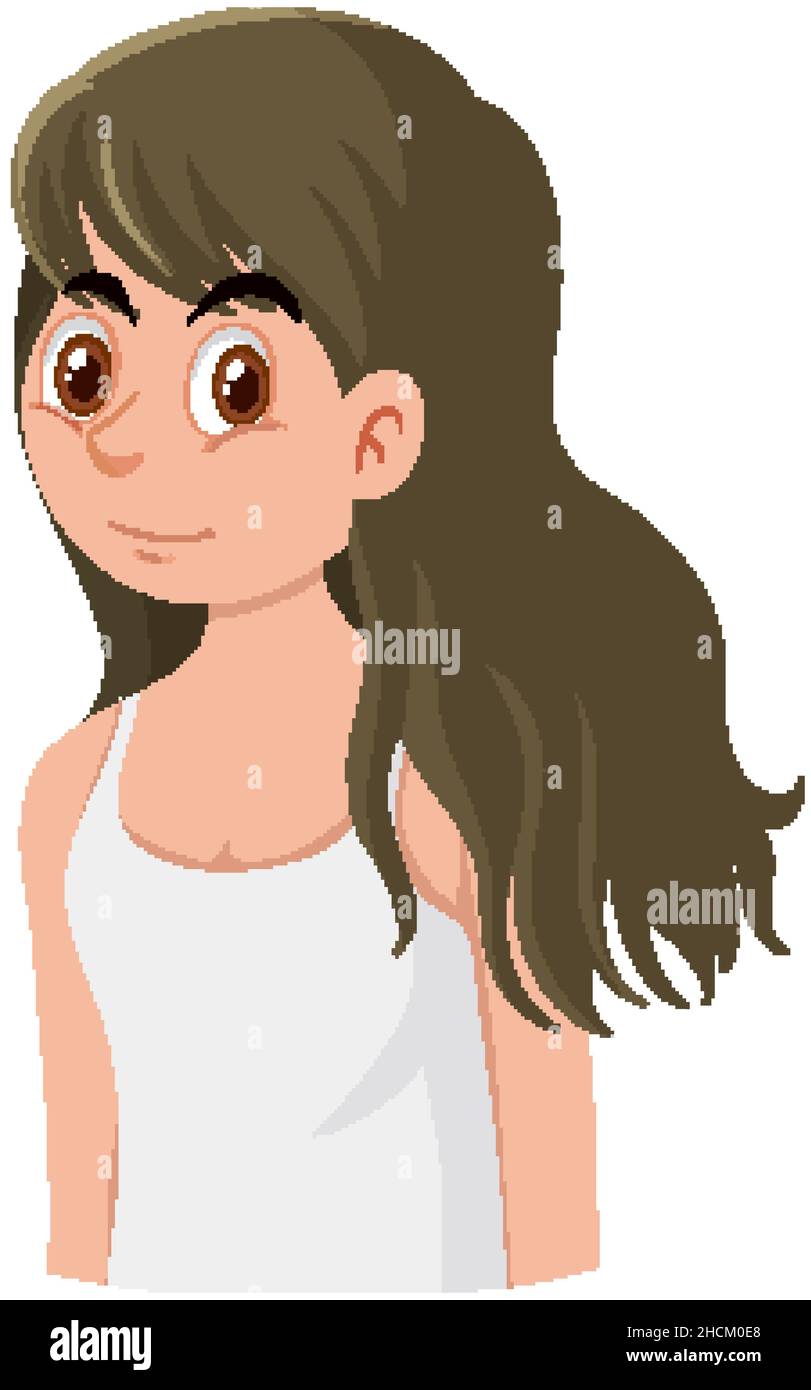 Beautiful girl wears white tank top illustration Stock Vector Image ...
