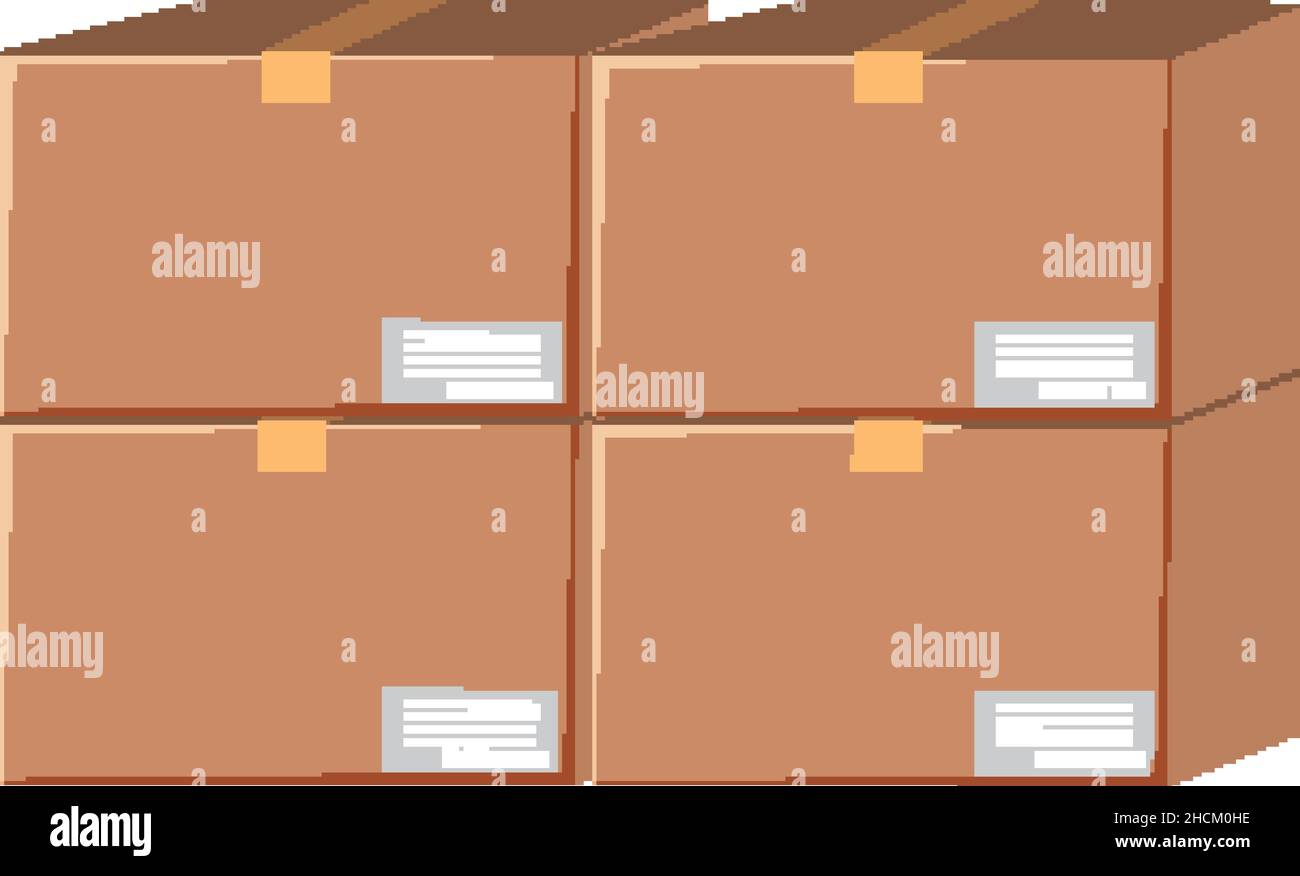Four cardboard boxes for delivery illustration Stock Vector Image & Art ...