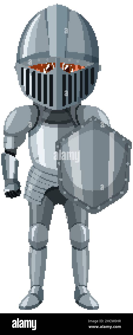 Medieval knight in armor costume isolated illustration Stock Vector ...