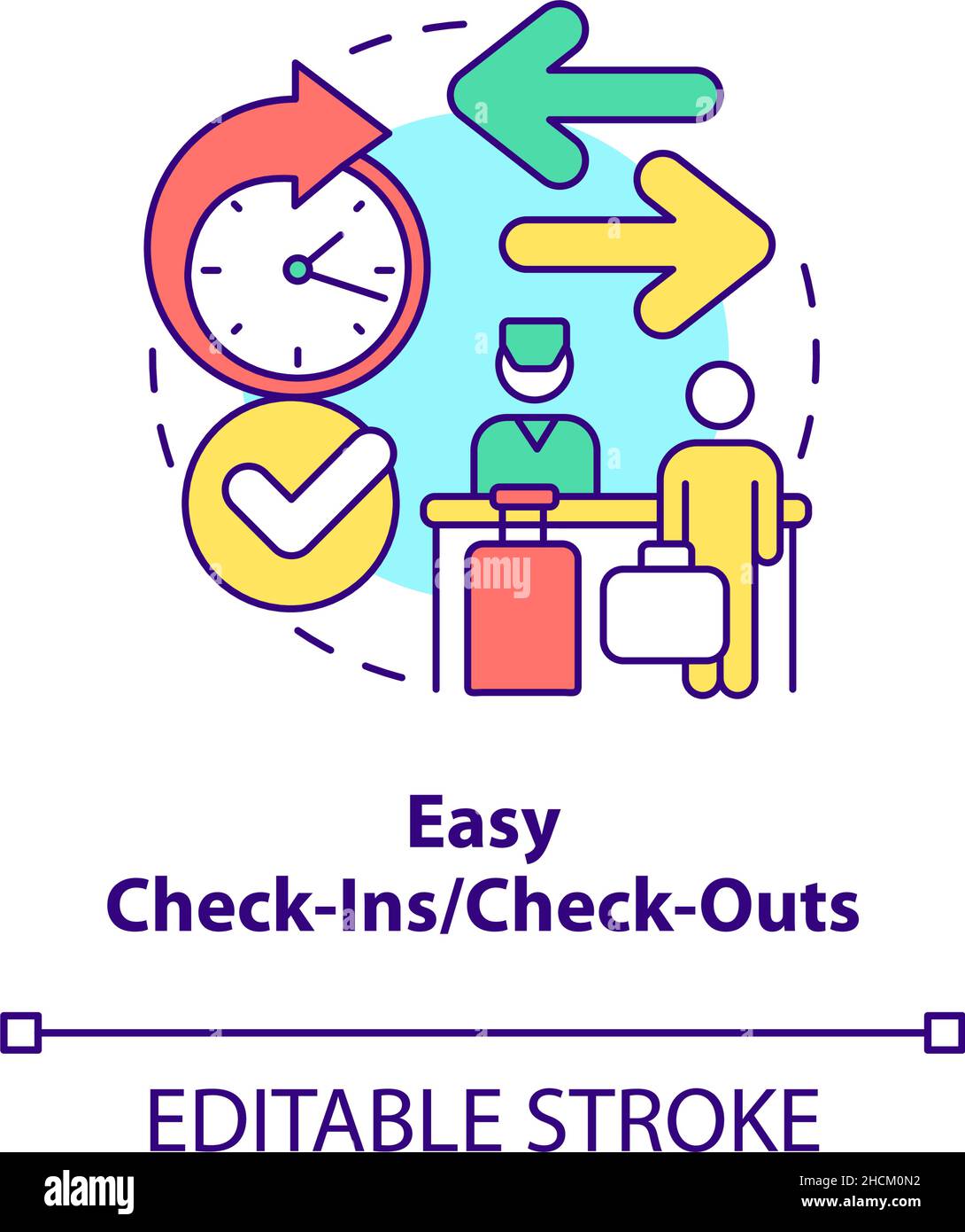 Easy check-ins and check-outs concept icon Stock Vector Image & Art - Alamy