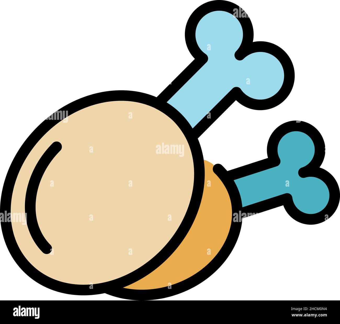 Fresh chicken meat icon. Outline fresh chicken meat vector icon color ...