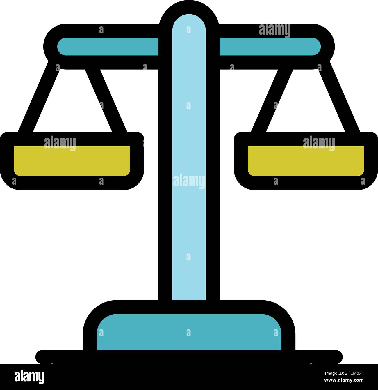 Bank scale icon. Outline bank scale vector icon color flat isolated ...