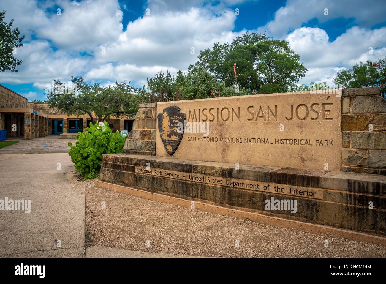 A sign displayed outside Mission San Jose Stock Photo - Alamy