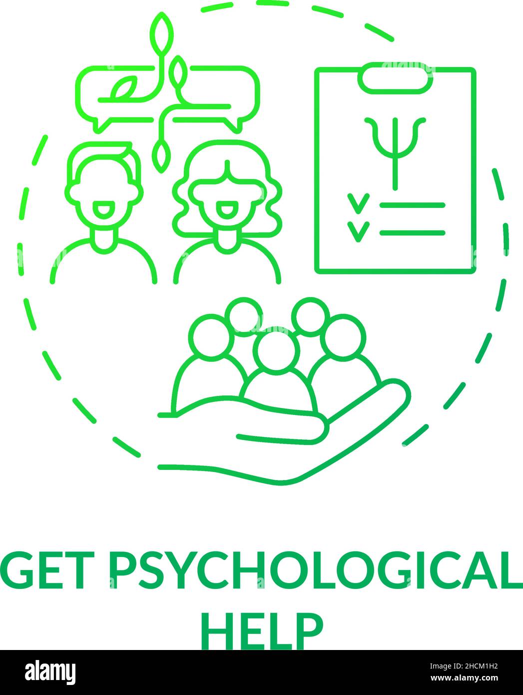 Get psychological help green gradient concept icon Stock Vector Image ...