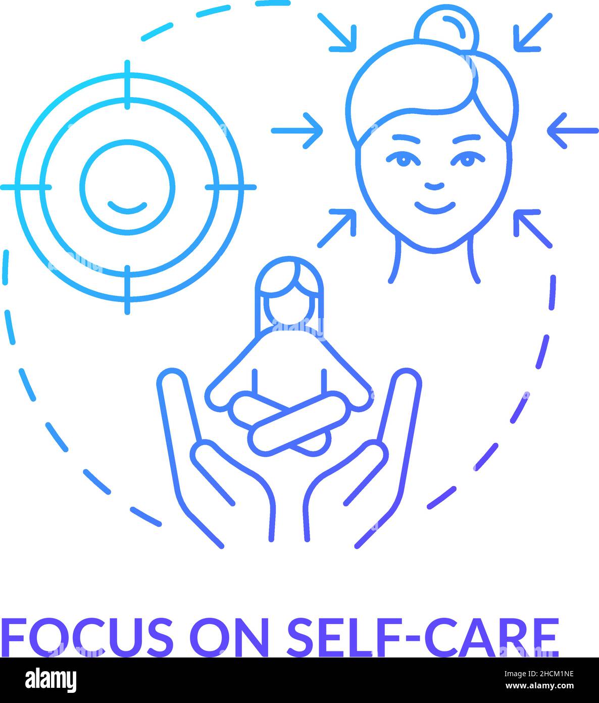 Focus on self care blue gradient concept icon Stock Vector Image & Art ...