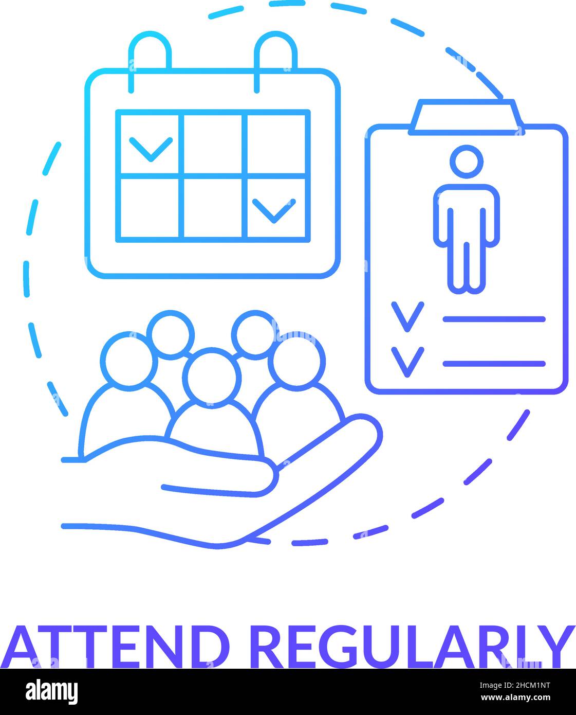 Attend regularly blue gradient concept icon Stock Vector Image & Art ...