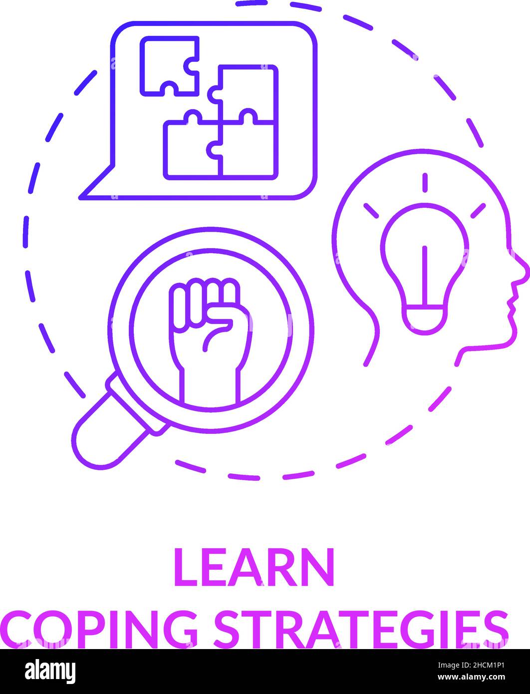 Learn coping strategies purple gradient concept icon Stock Vector Image ... Learn coping strategies purple gradient concept icon Stock Vector Image ...