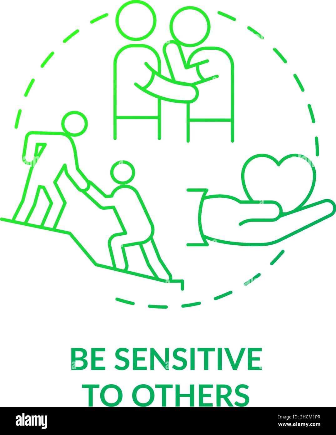 Be sensitive to others green gradient concept icon Stock Vector Image ...