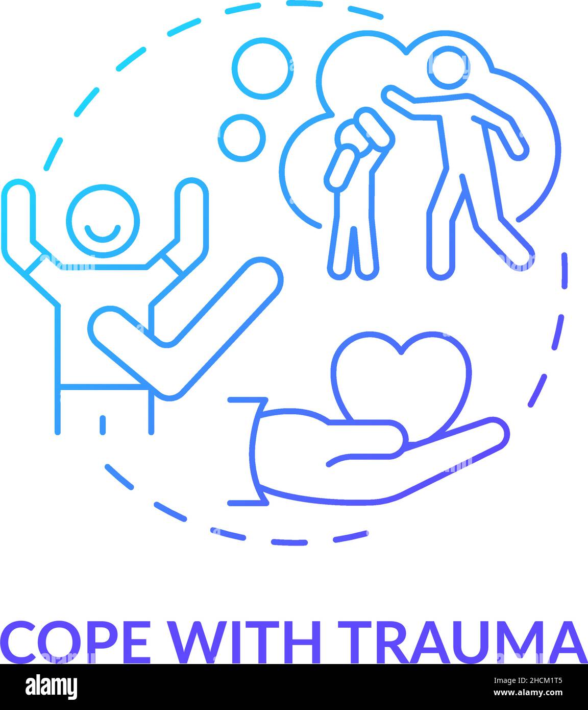 Cope with trauma blue gradient concept icon Stock Vector Image & Art ...