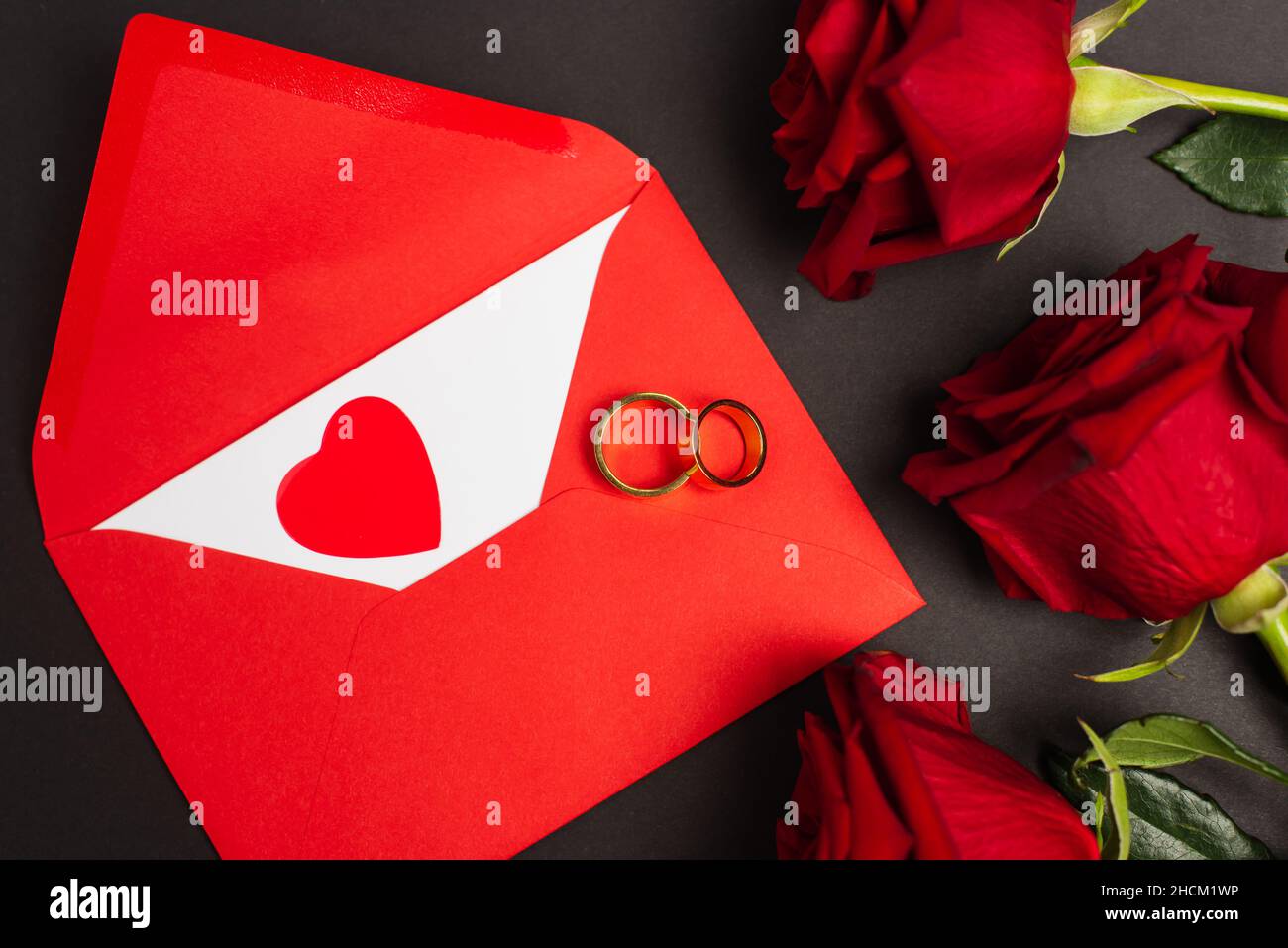 Wedding decoration rings envelope hi-res stock photography and images ...