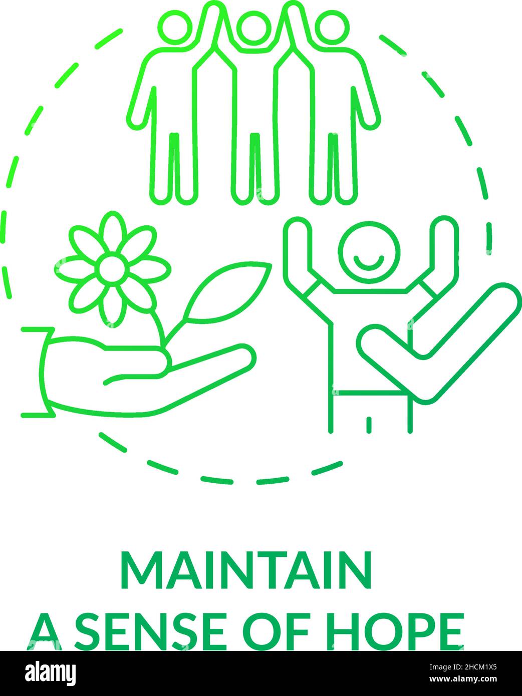 Maintain sense of hope green gradient concept icon Stock Vector Image ...