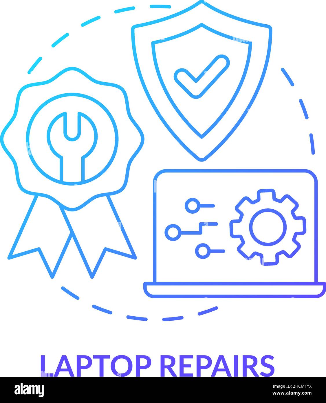 Laptop repair blue gradient concept icon Stock Vector Image & Art - Alamy