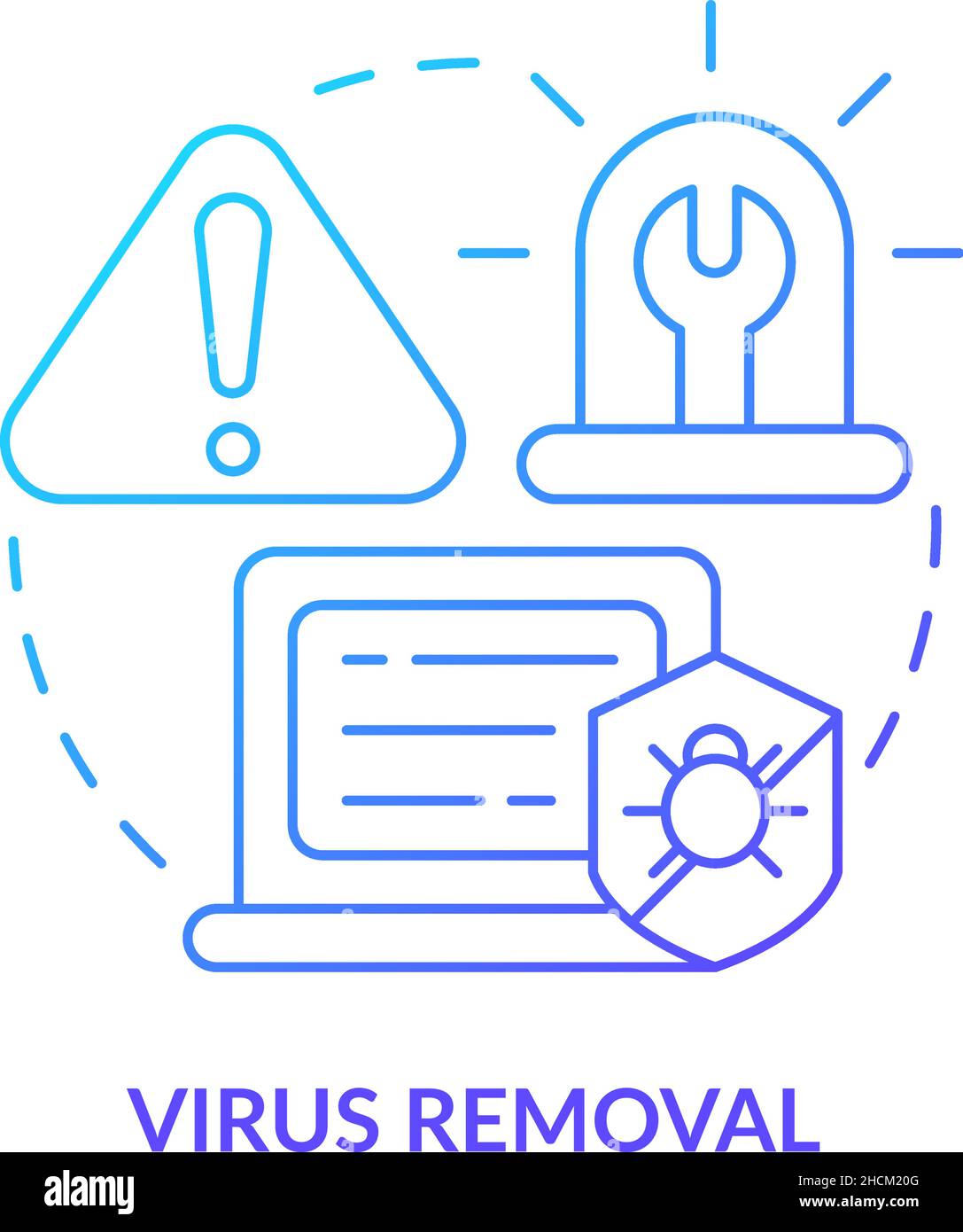 Virus removal blue gradient concept icon Stock Vector Image & Art - Alamy