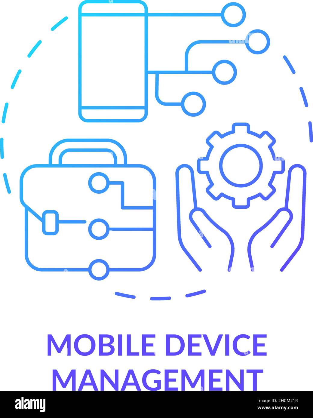 Mobile device management blue gradient concept icon Stock Vector Image ...