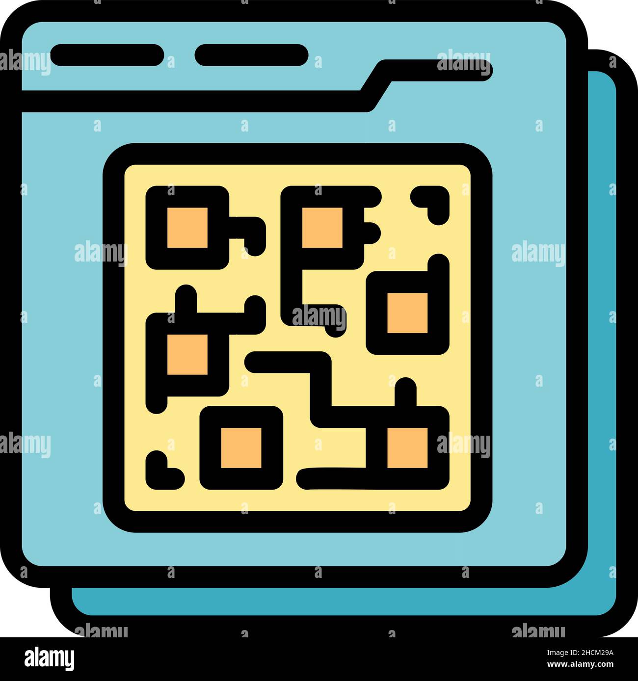 Qr code icon. Outline qr code vector icon color flat isolated Stock ...