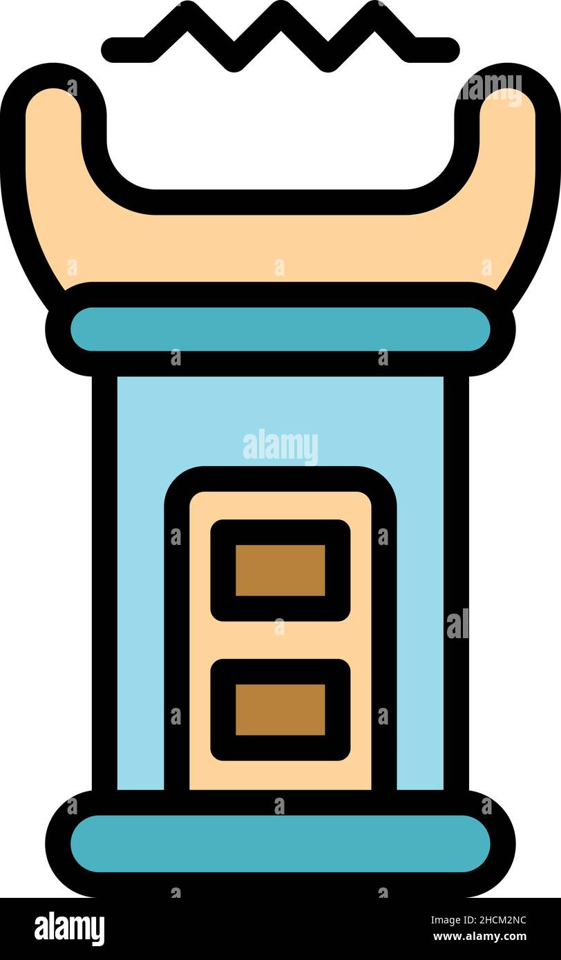 Taser stun icon. Outline taser stun vector icon color flat isolated ...