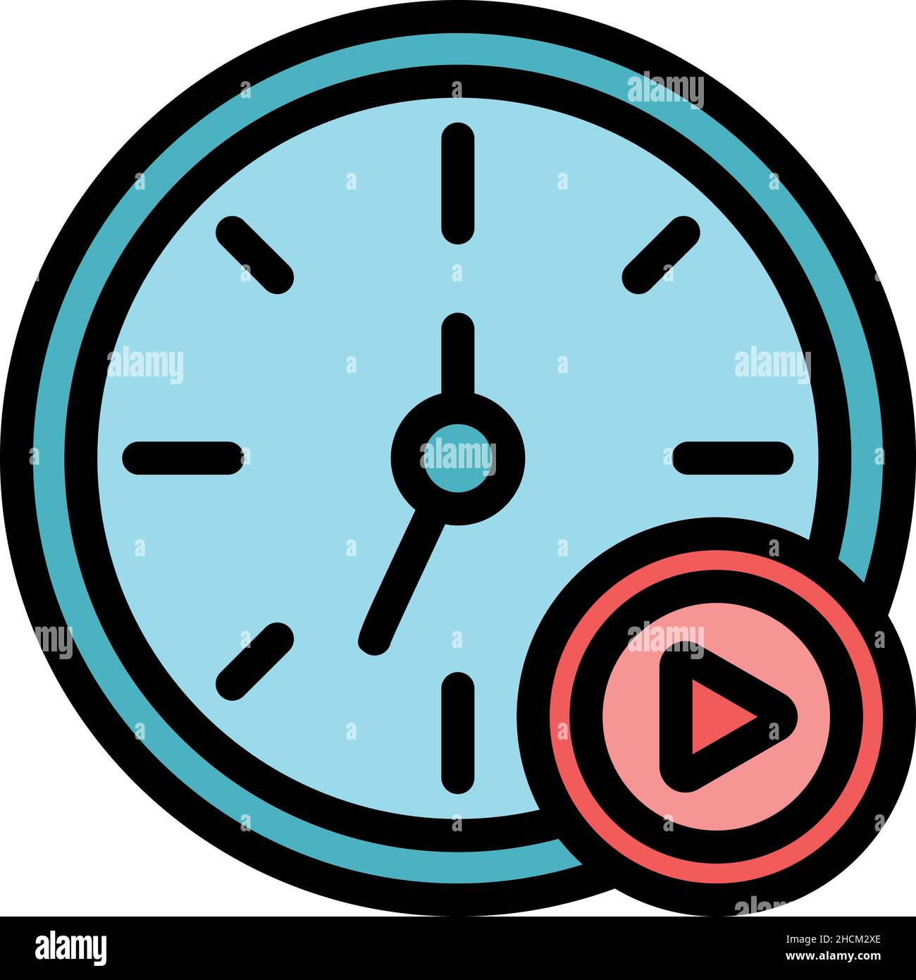 Training time icon. Outline training time vector icon color flat ...