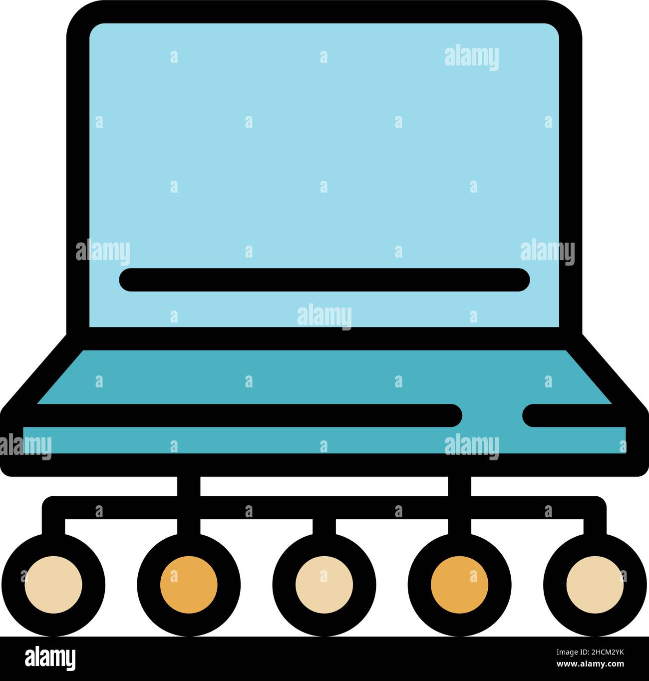 Computer training icon. Outline computer training vector icon color ...