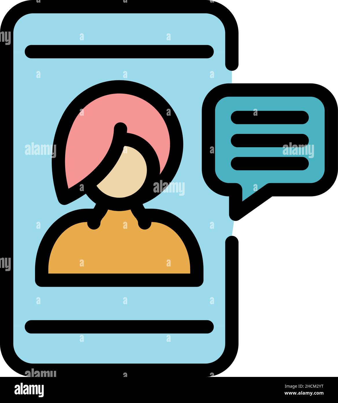 Phone training icon. Outline phone training vector icon color flat ...