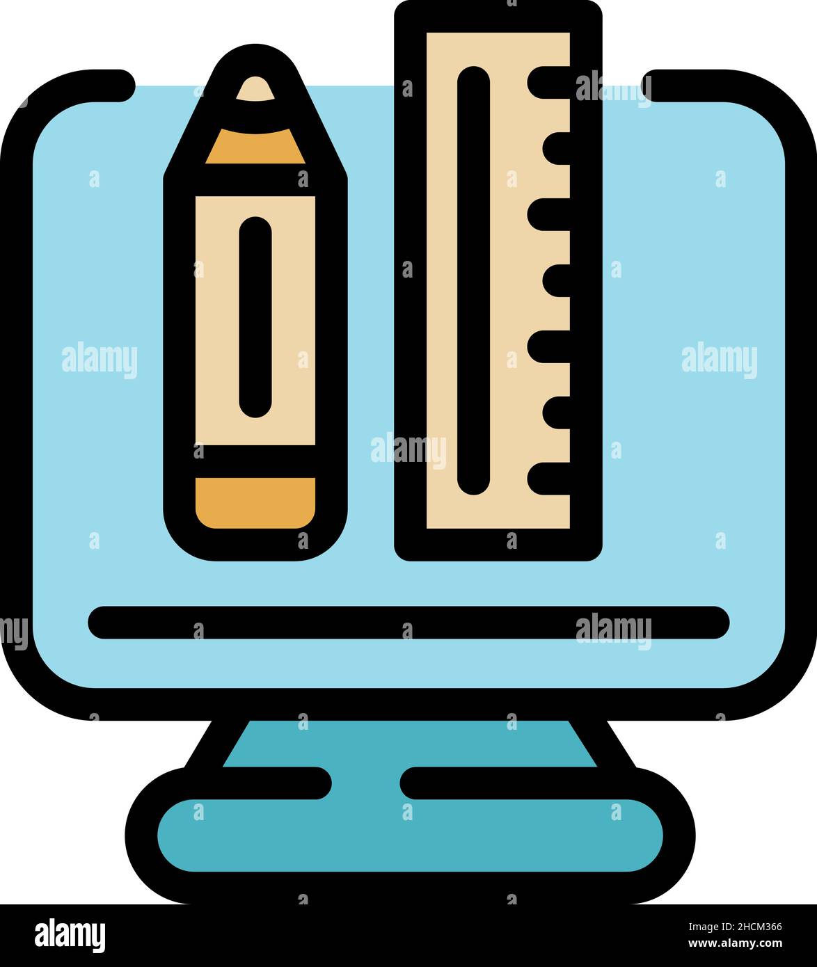 Monitor education icon. Outline monitor education vector icon color ...